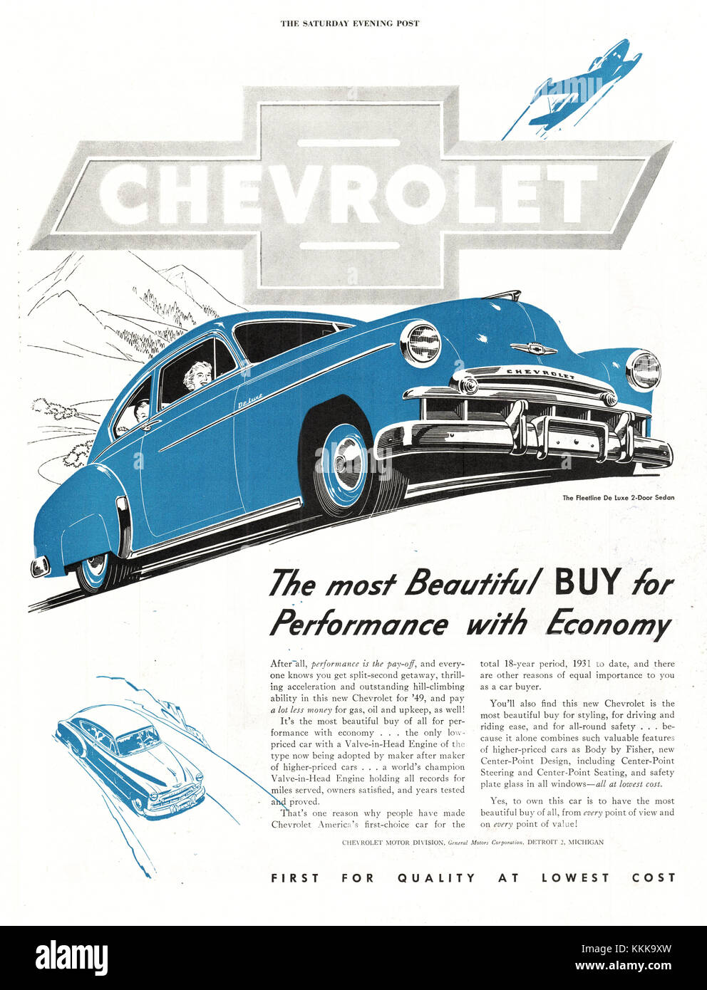 1949 U.S. Magazine Chevrolet Advert Stock Photo - Alamy