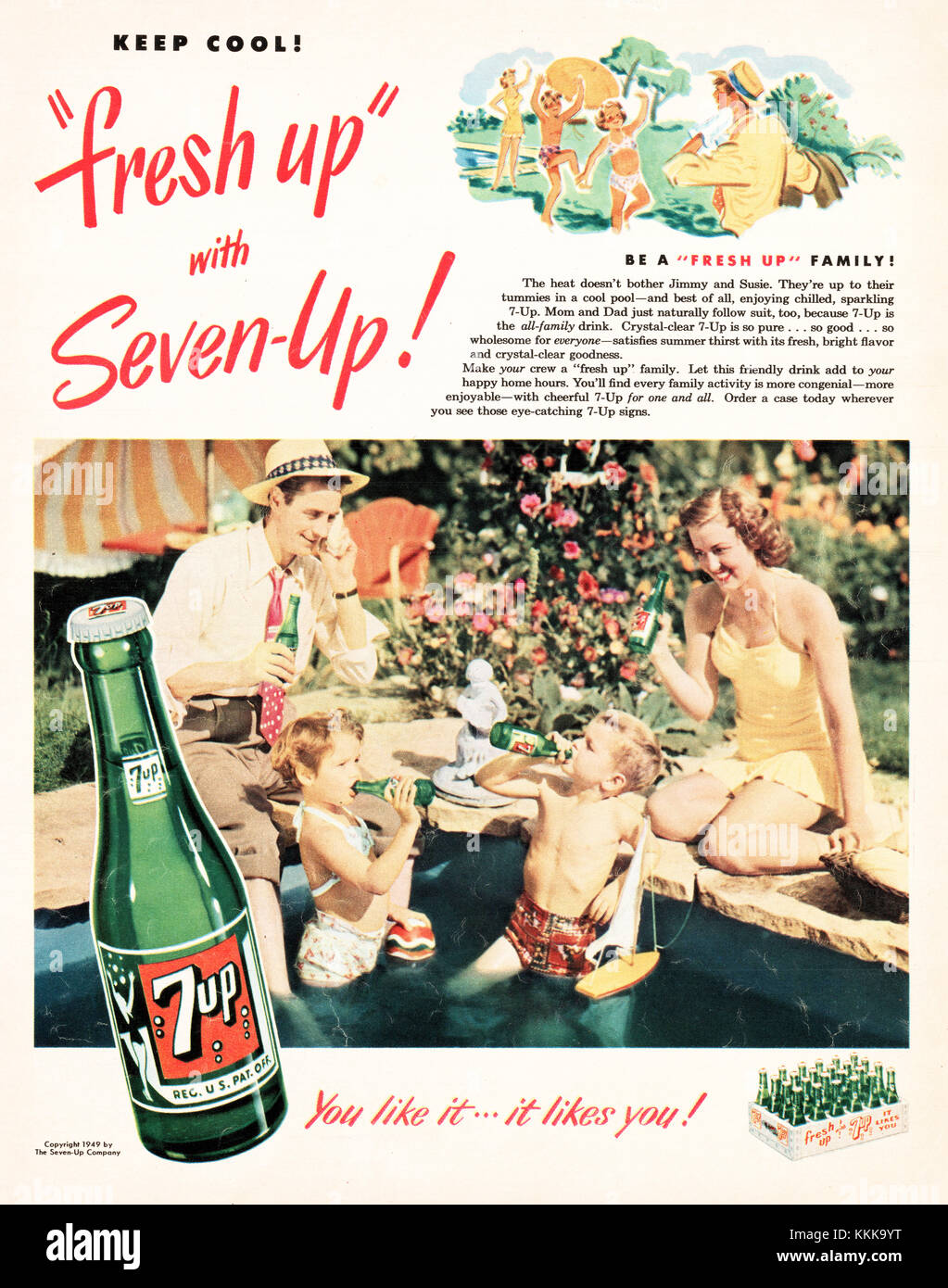 1949 U.S. Magazine 7 Up Advert Stock Photo - Alamy