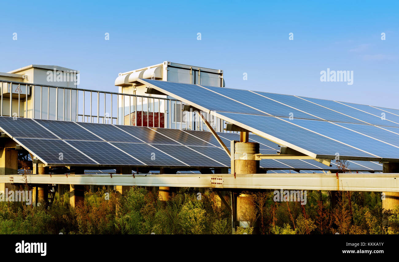 Outdoor photovoltaic power plants and box-type substation Stock Photo ...