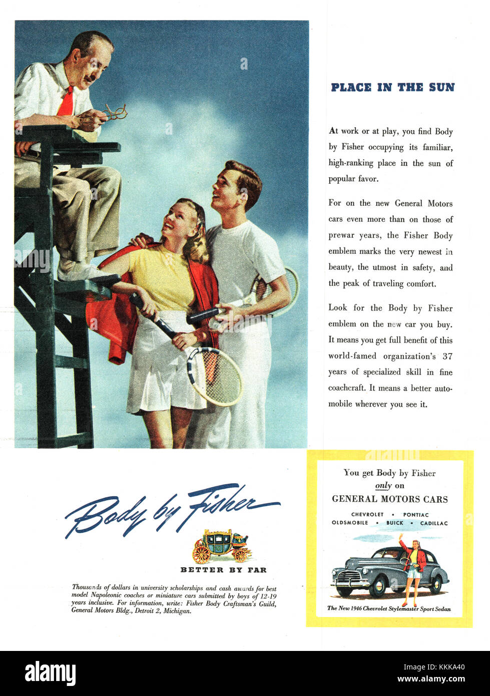 1946 U.S. Magazine Fisher Car Body Advert Stock Photo - Alamy
