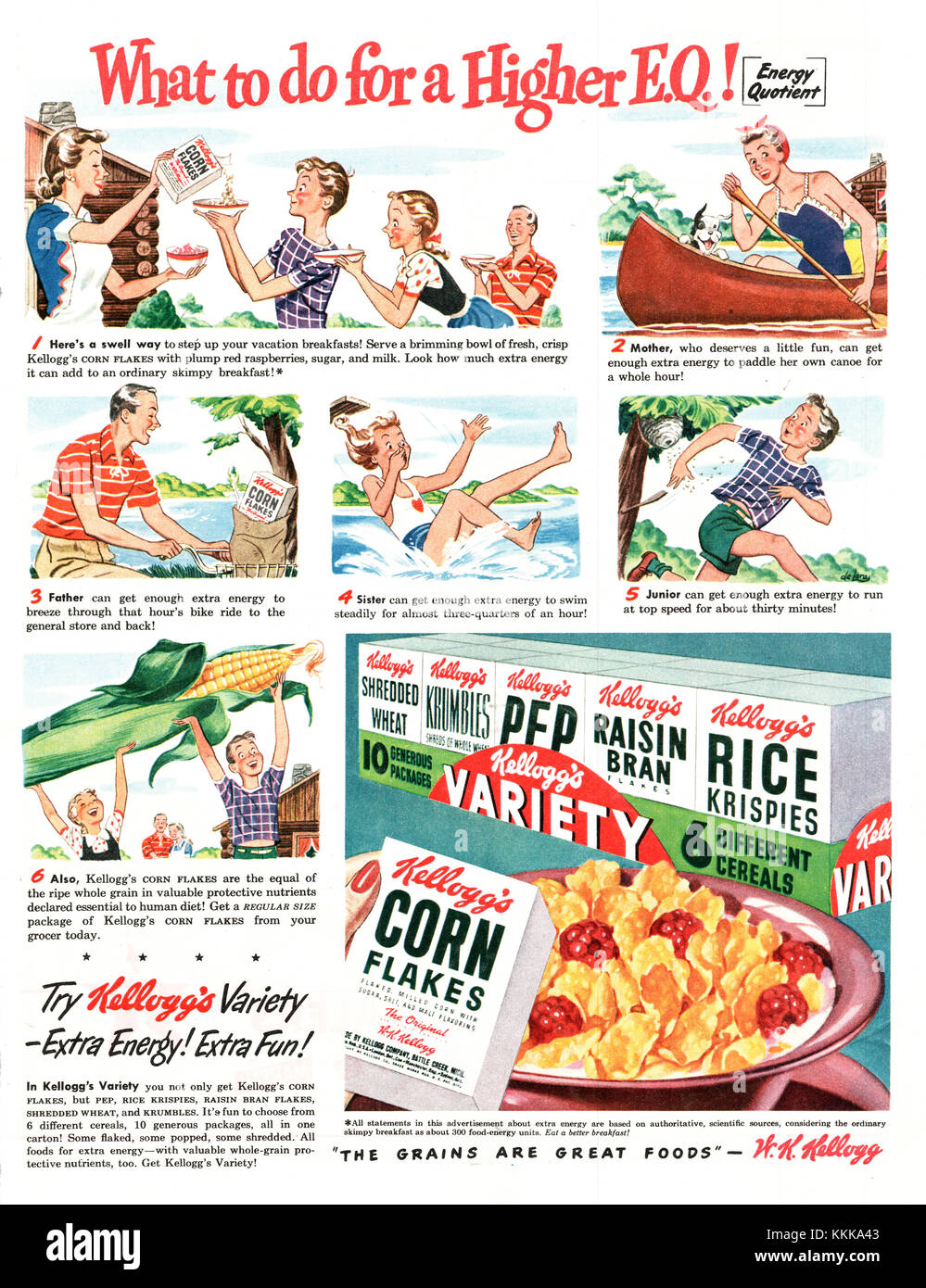 1946 U.S. Magazine Kellogs Cornflakes Advert Stock Photo - Alamy