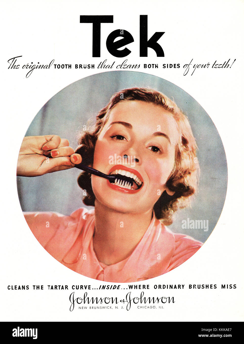 1937 U.S. Magazine Tek Toothbrushes Advert Stock Photo - Alamy