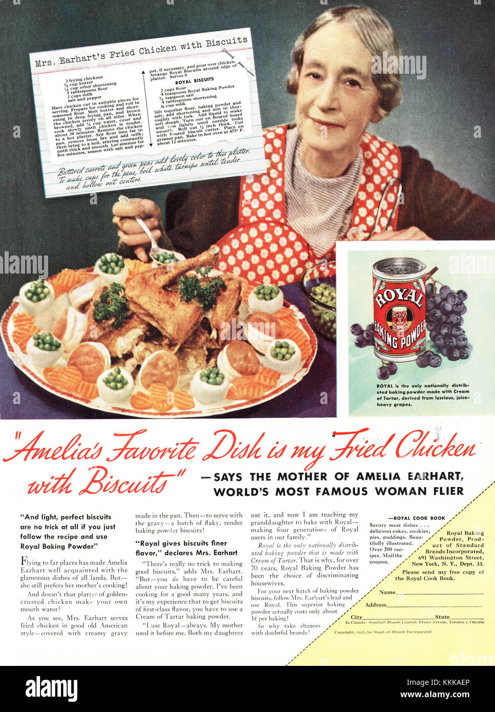 1937 U.S. Magazine Royal Baking Powder Advert Stock Photo - Alamy