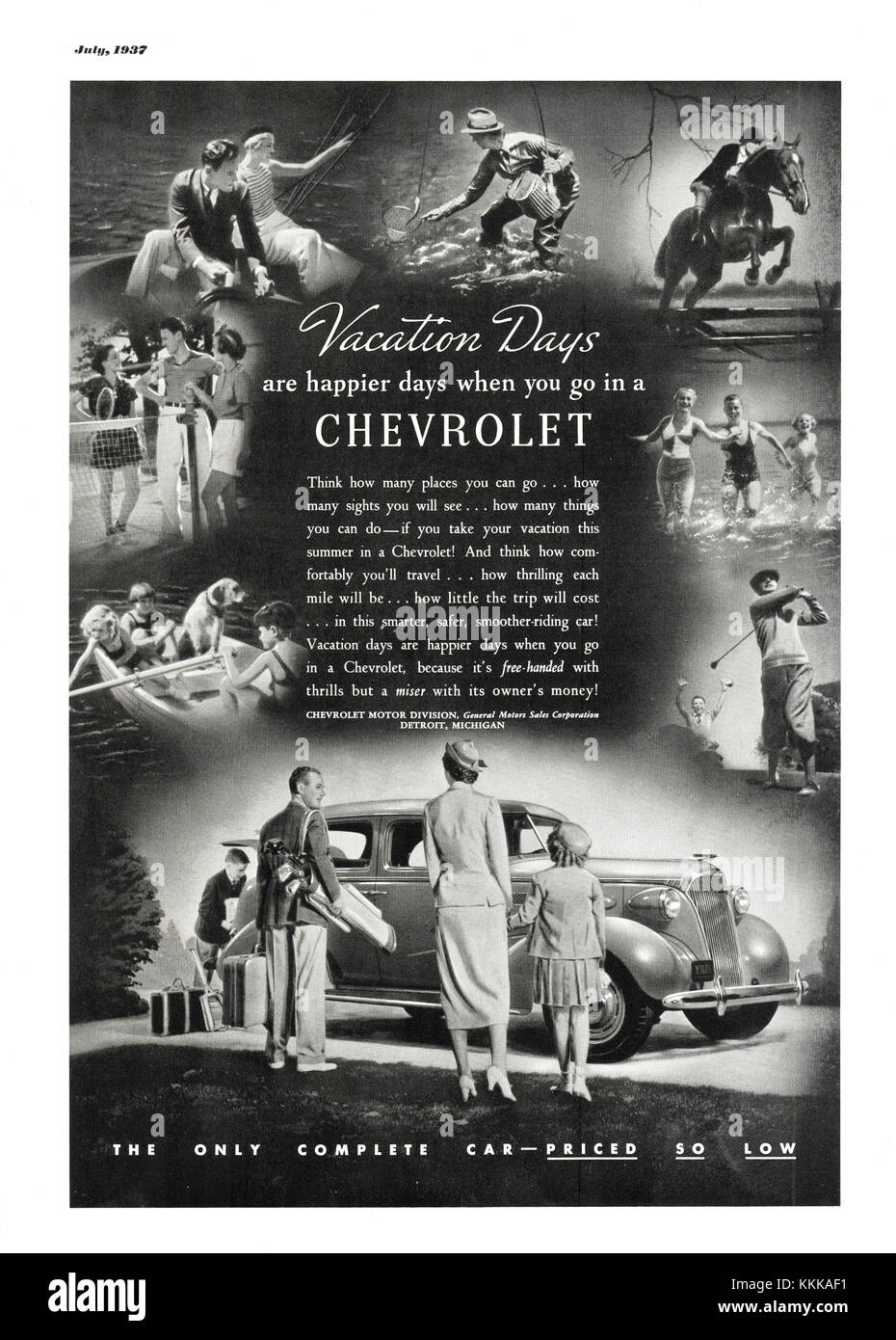 1937 U.S. Magazine Chevrolet Advert Stock Photo - Alamy