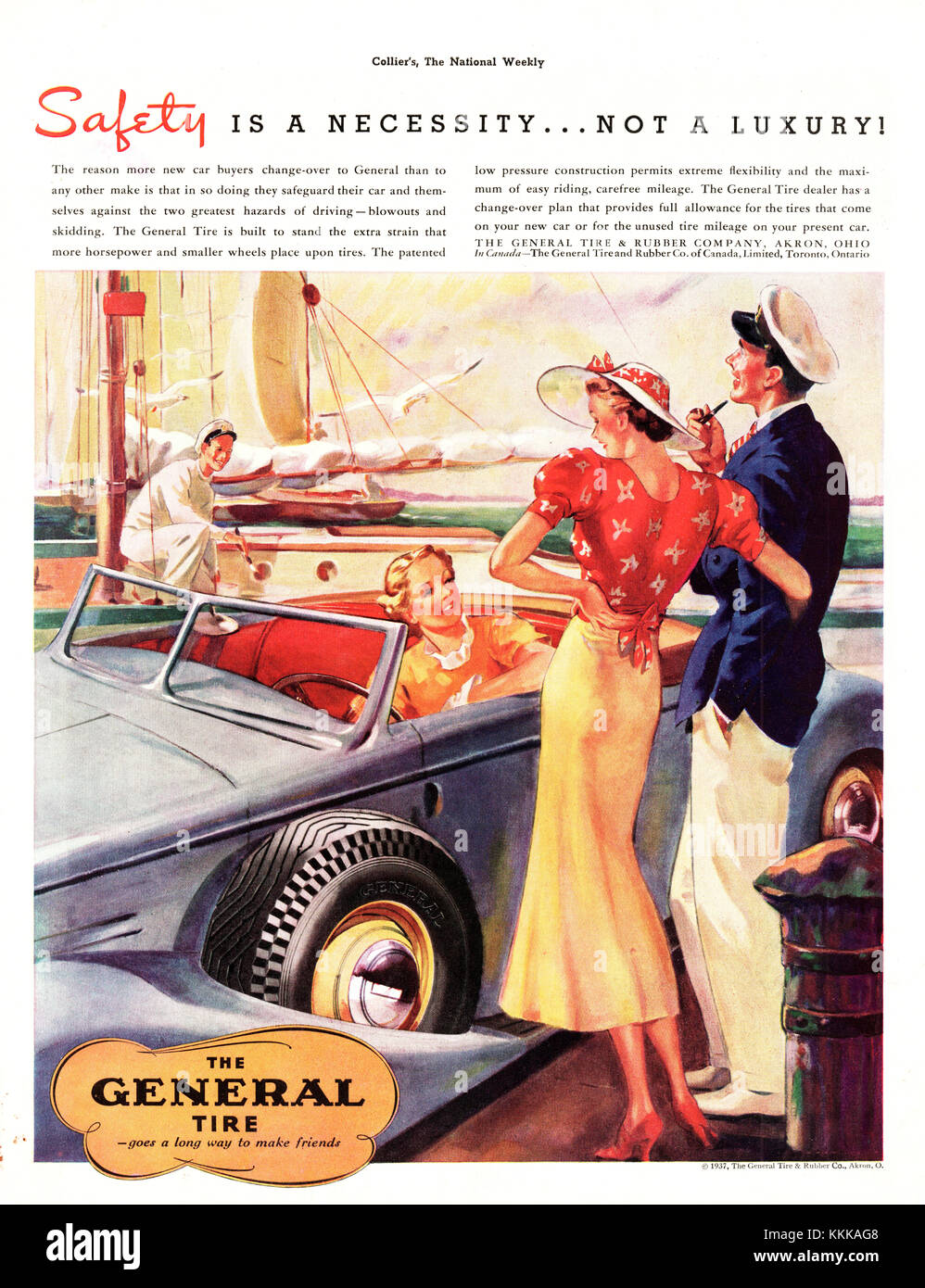1937 U.S. Magazine General Tyres Advert Stock Photo - Alamy