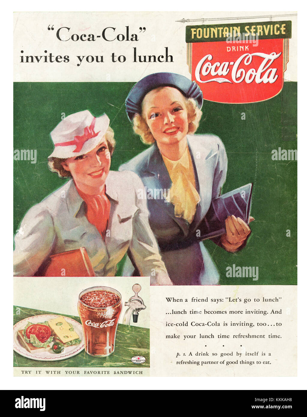 1937 U.S. Magazine Coca Cola Advert Stock Photo - Alamy