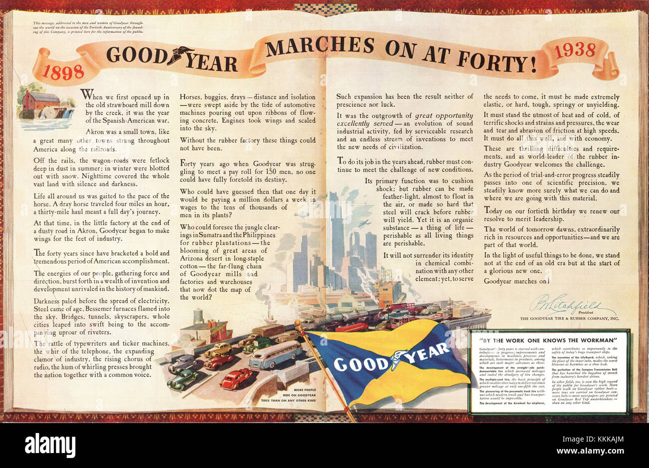 1938 U.S. Magazine Goodyear Tyre & Rubber Company Advert Stock Photo ...