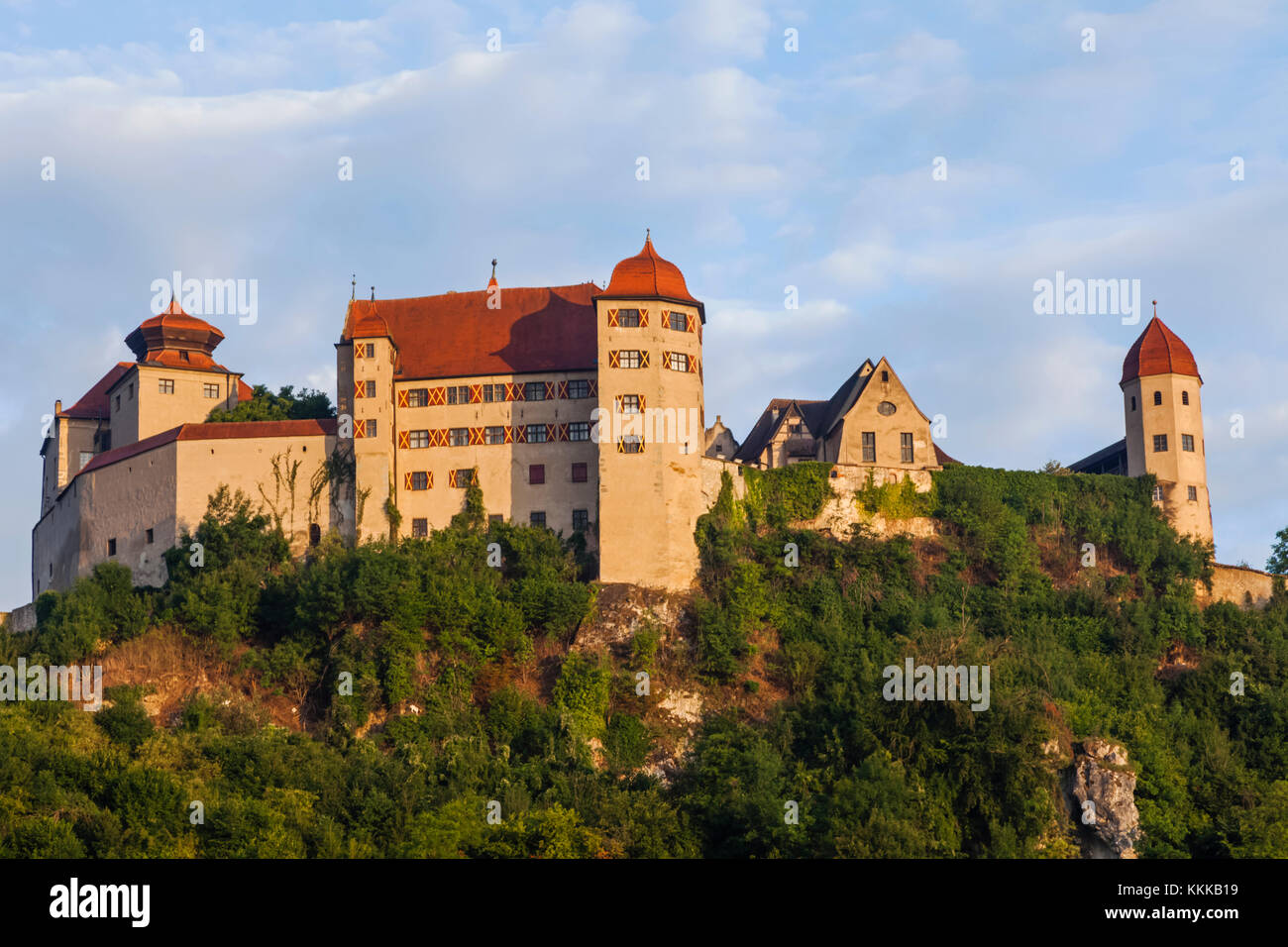 Germany, Bavaria, Romantic Road, Harburg, Harburg Castle Stock Photo ...