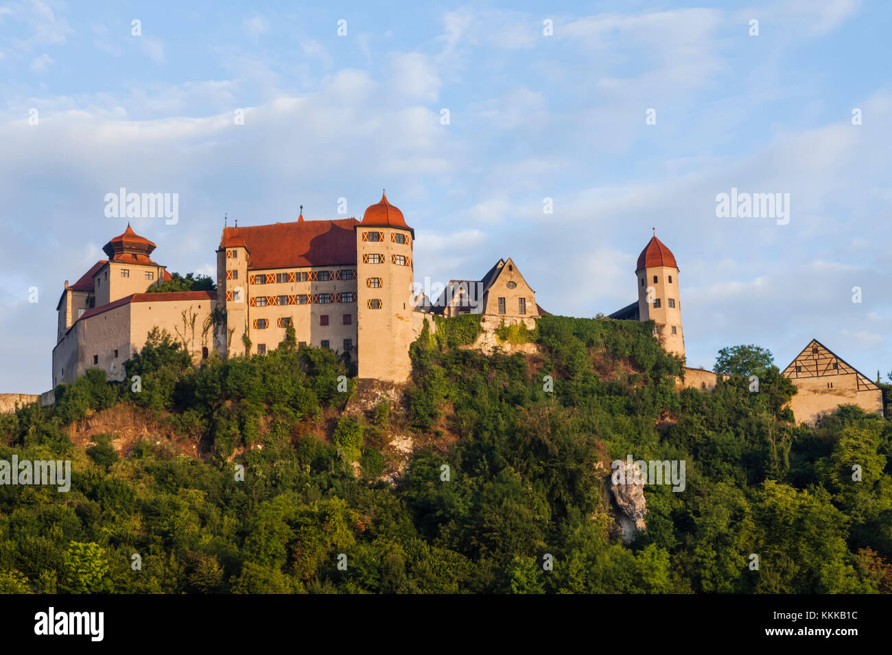 Germany, Bavaria, Romantic Road, Harburg, Harburg Castle Stock Photo ...