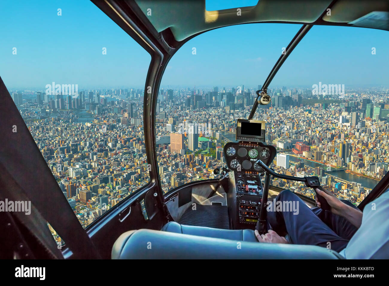 Helicopter on Tokyo Stock Photo - Alamy