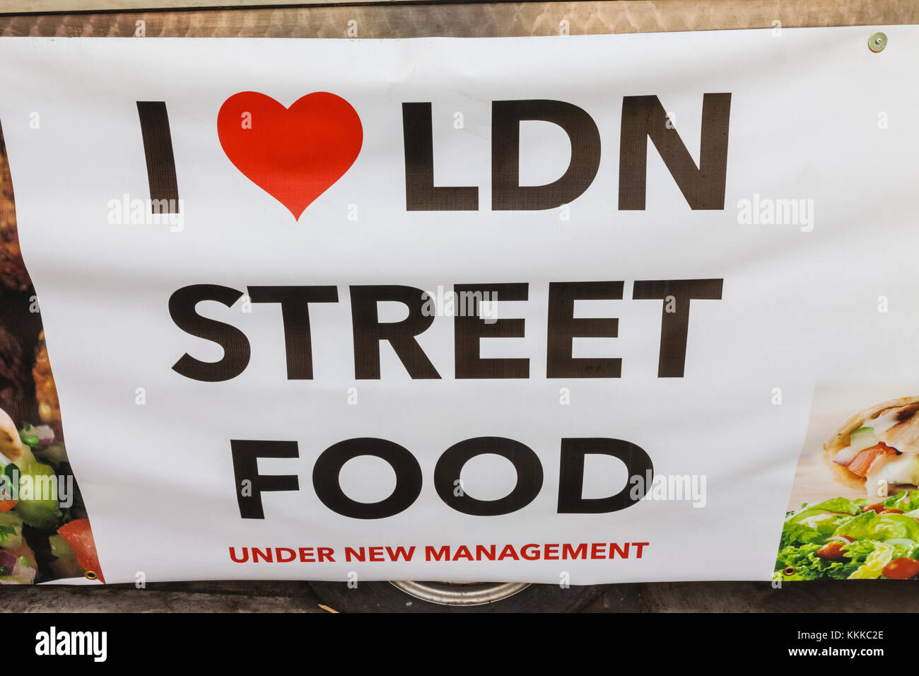 England, London, I Love London Street Food Sign Stock Photo - Alamy