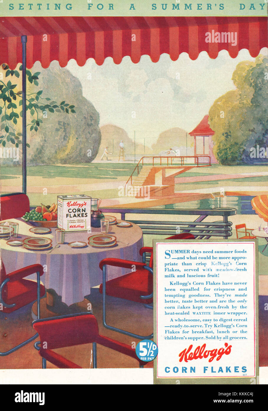 1937 UK Magazine Kellogs Cornflakes Advert Stock Photo - Alamy