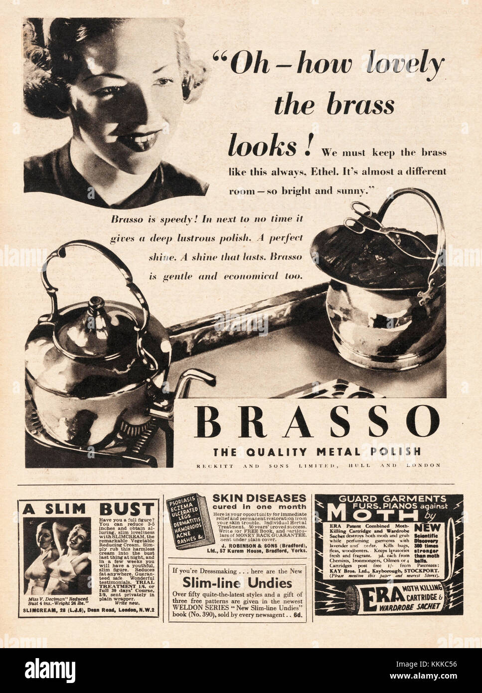 1937 UK Magazine Brasso Metal Polish Advert Stock Photo - Alamy