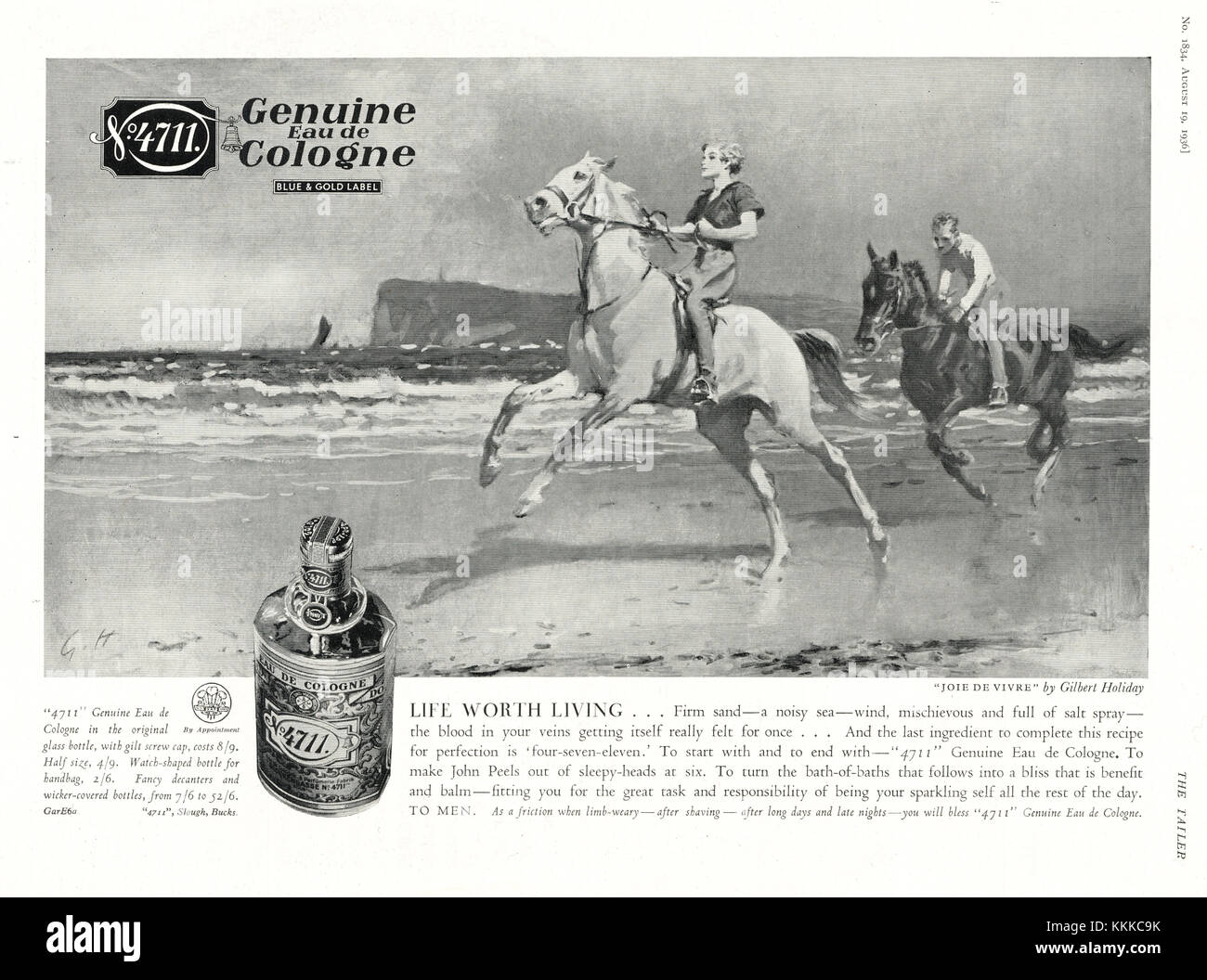 1936 UK Magazine Atkinsons Eau de Cologne Advert Stock Photo - Alamy