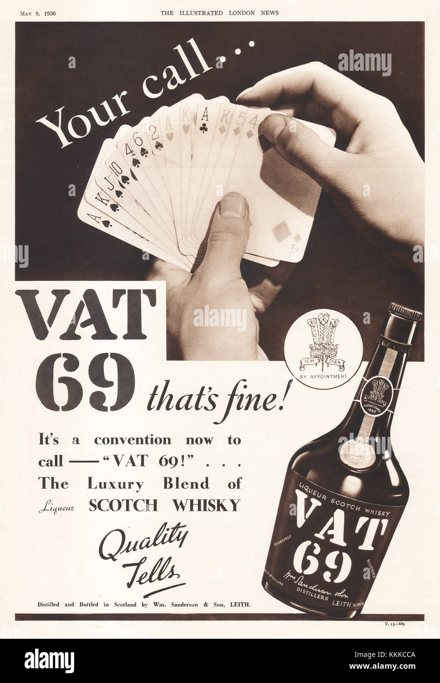 Advertisement for vat 69 hi-res stock photography and images - Alamy