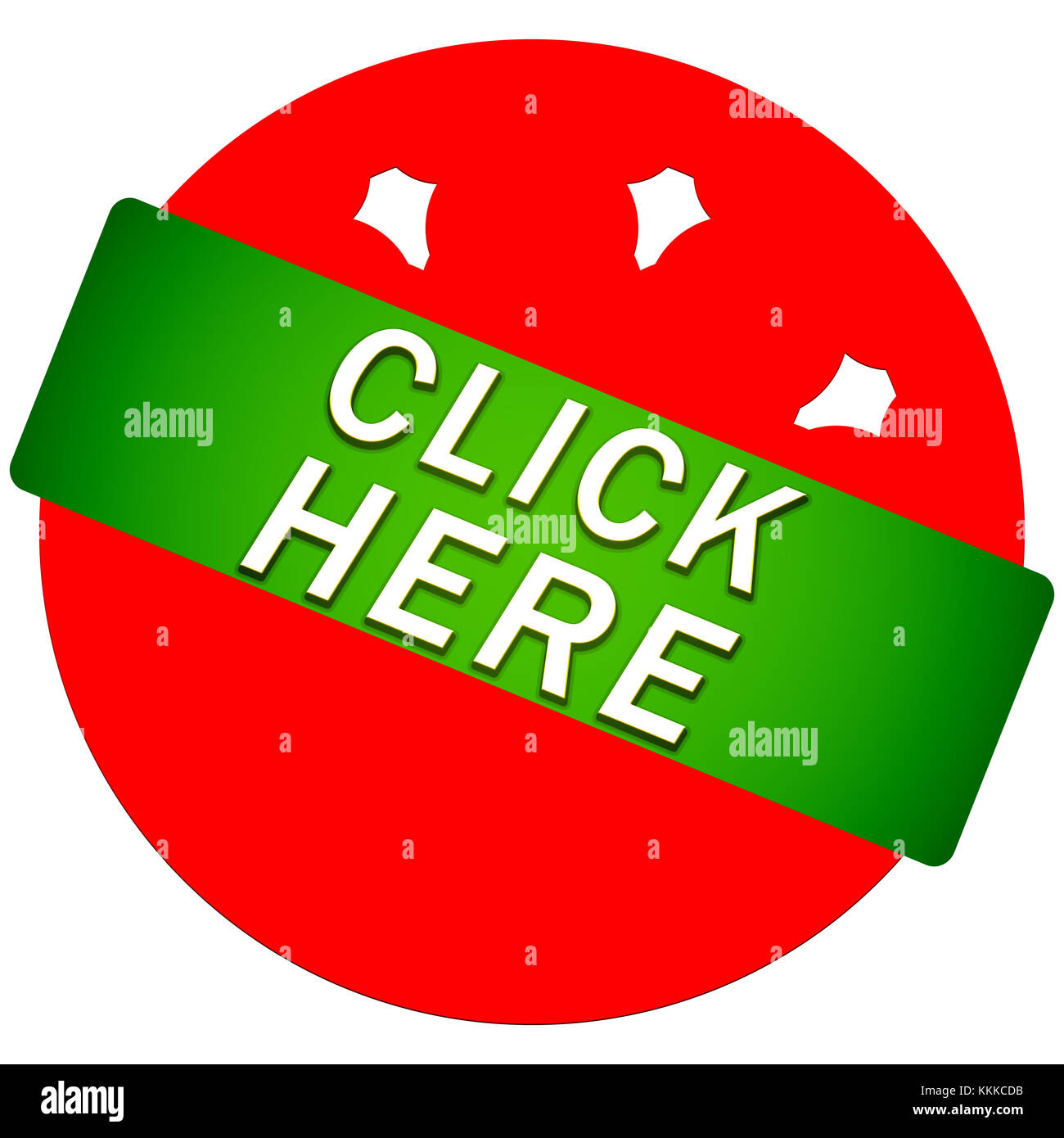 Red button click here with arrows on a white background Stock Photo - Alamy