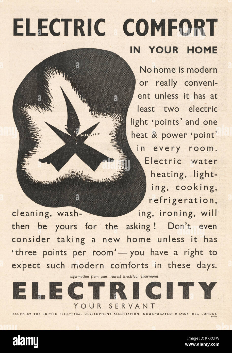 1936 UK Magazine Electricity Advert Stock Photo - Alamy