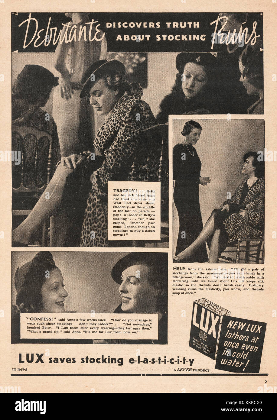 1936 UK Magazine Lux Washing Powder Advert Stock Photo - Alamy