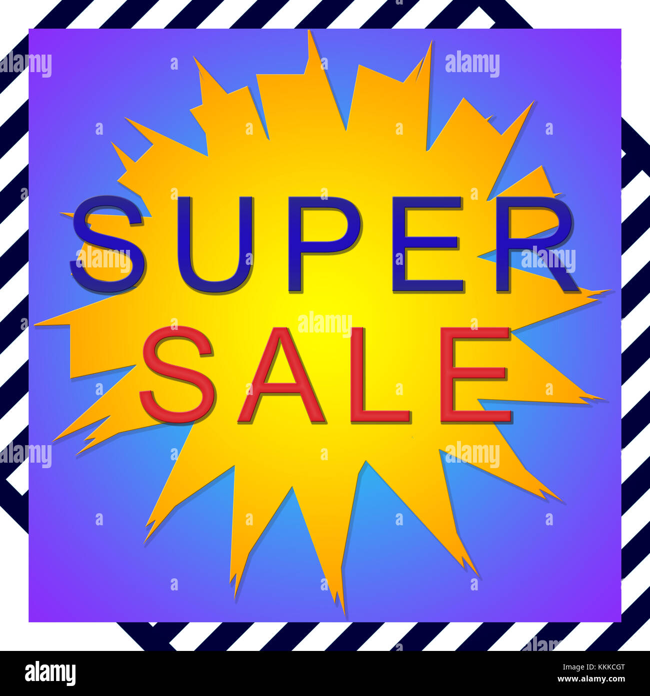 Super sale label on striped background Stock Photo - Alamy
