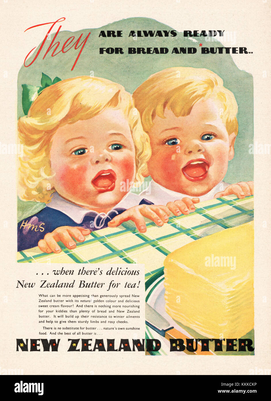 1938 UK Magazine New Zealand Butter Advert Stock Photo - Alamy