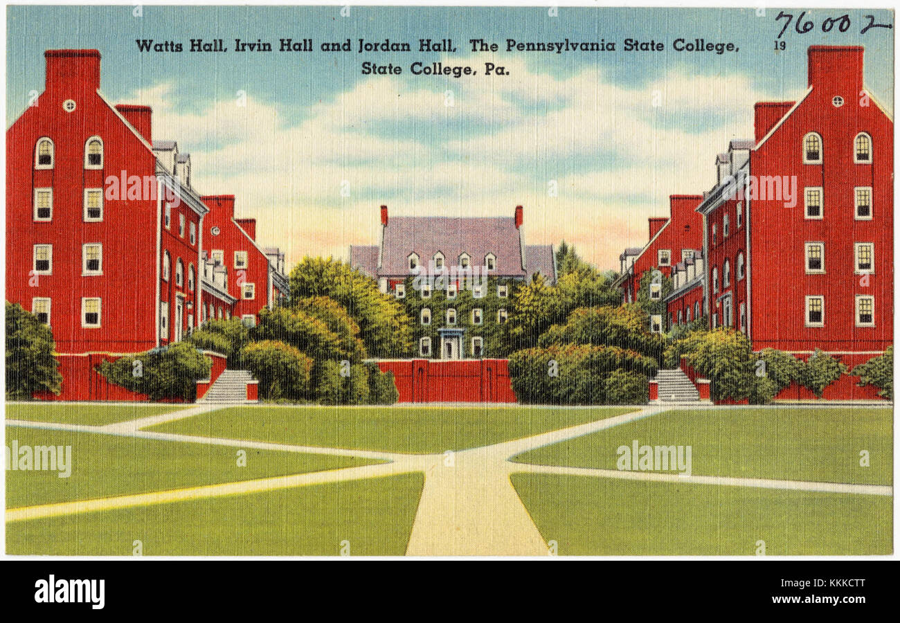 This photograph shows Watts Hall, Irvin Hall, and Jordan Hall ...