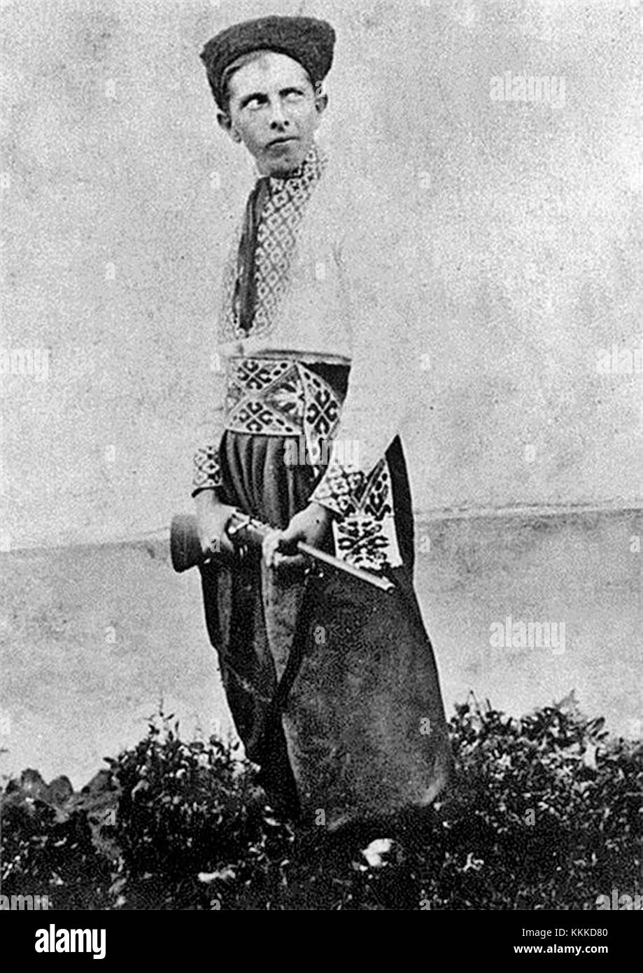 Stepan Bandera, a notable figure in Ukrainian history, is depicted in a ...