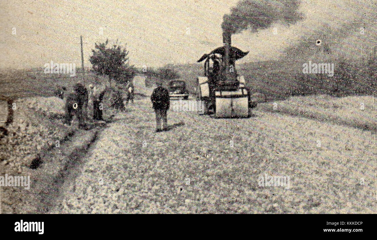 This image depicts a road construction project in Poland during the ...