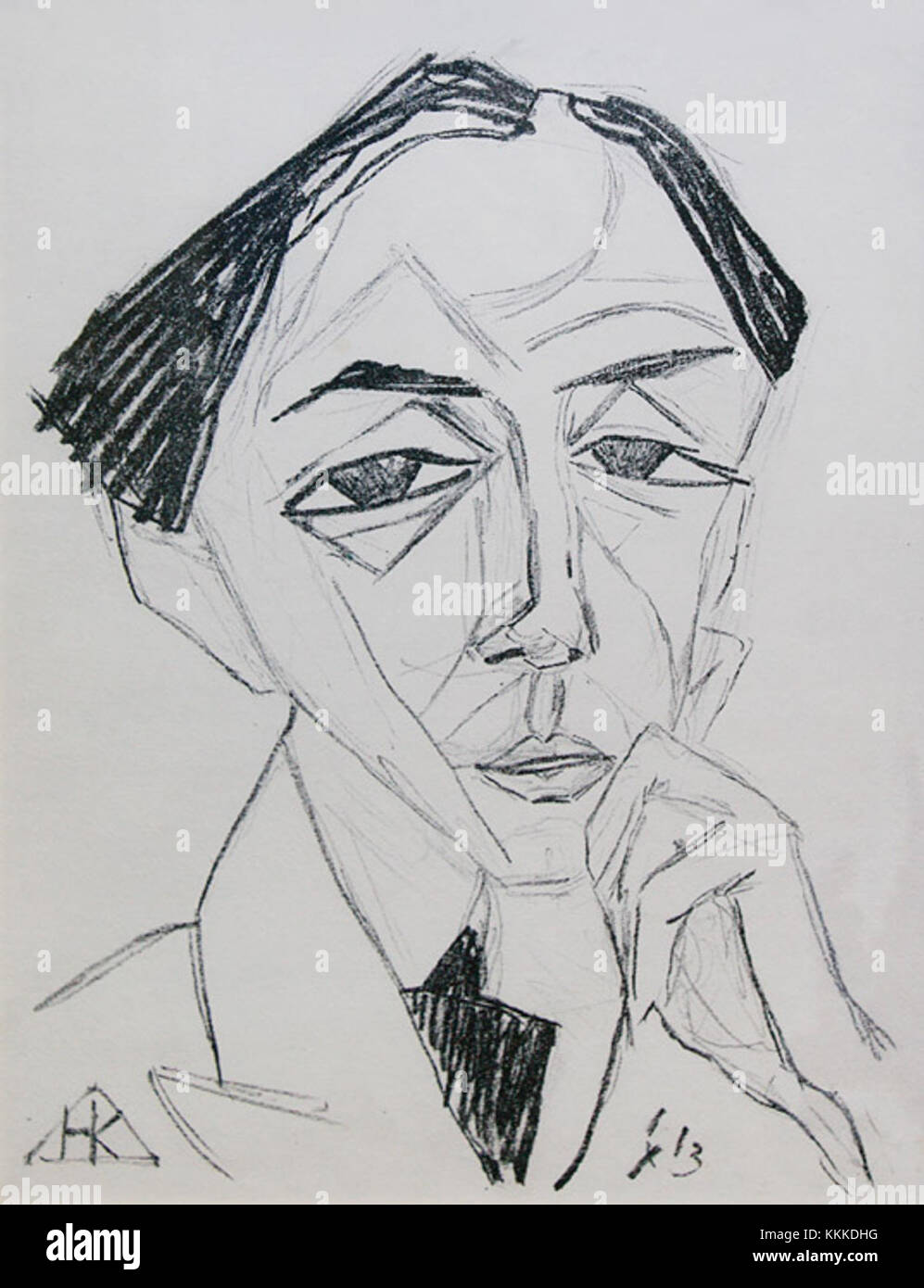 Portrait of M. Kuzmin, painted by N. Kulbin in 1913, housed in ...
