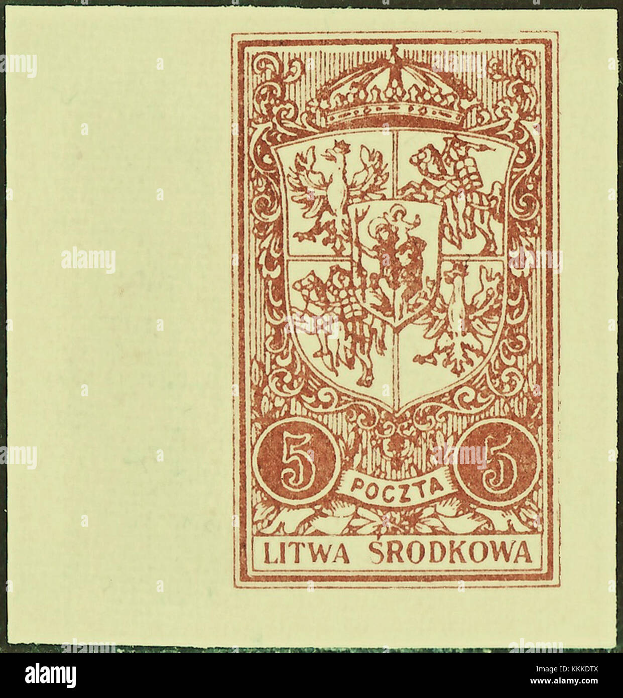 The Central Lithuania 1921 MiNr038B B002 is a postage stamp from the ...