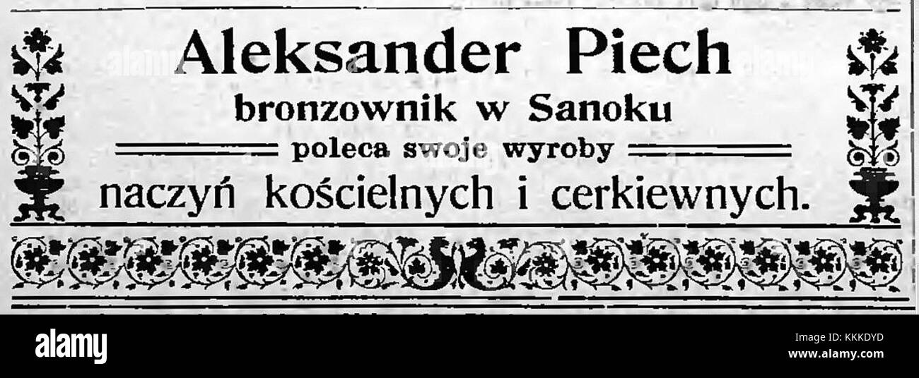 The advertisement features Aleksander Piech, a prominent individual ...