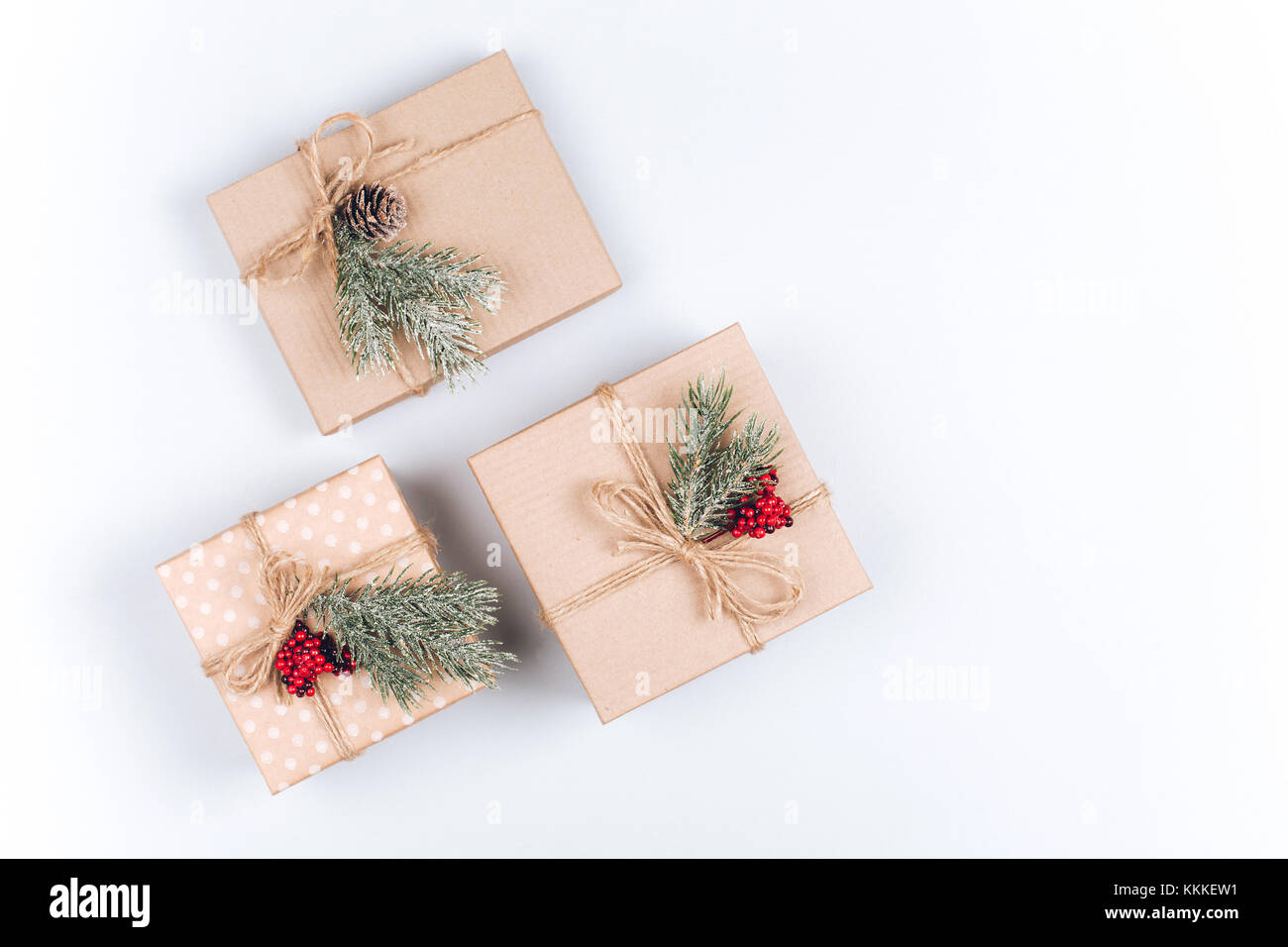 Three vintage Christmas gift boxes Stock Photo - Alamy