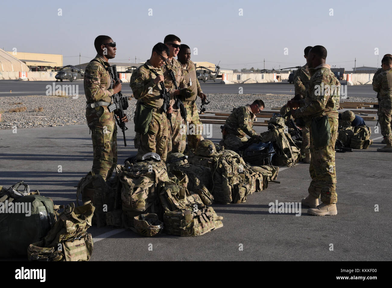 U.S. Army Soldiers with Task Force Marauder prepare to travel to ...