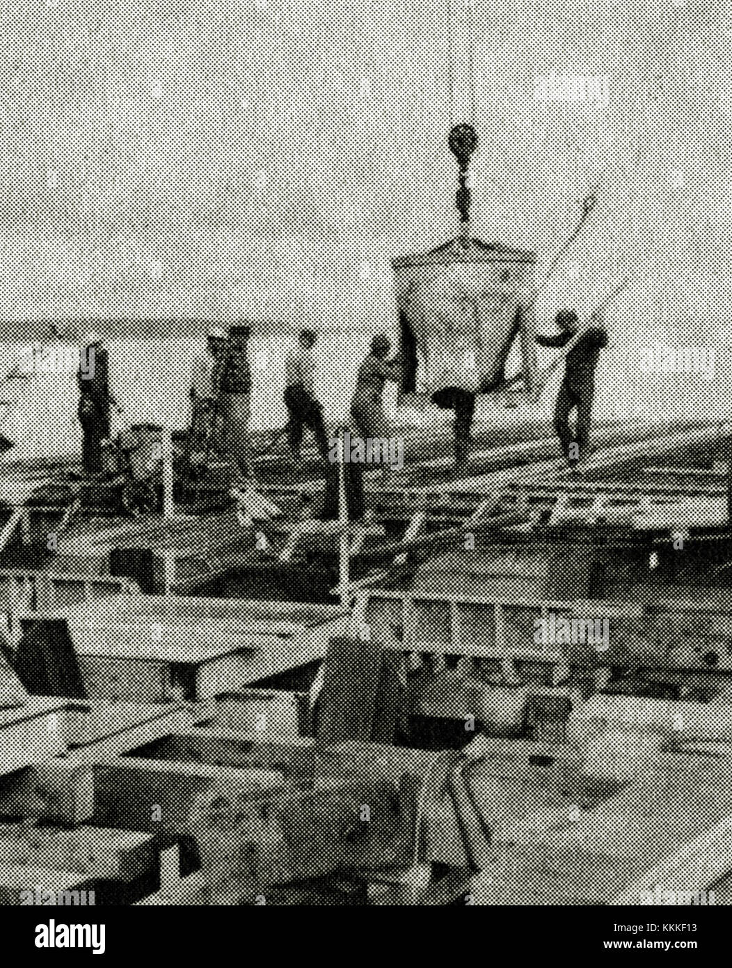 Port of Anchorage construction, first concrete pour, September 1959 ...