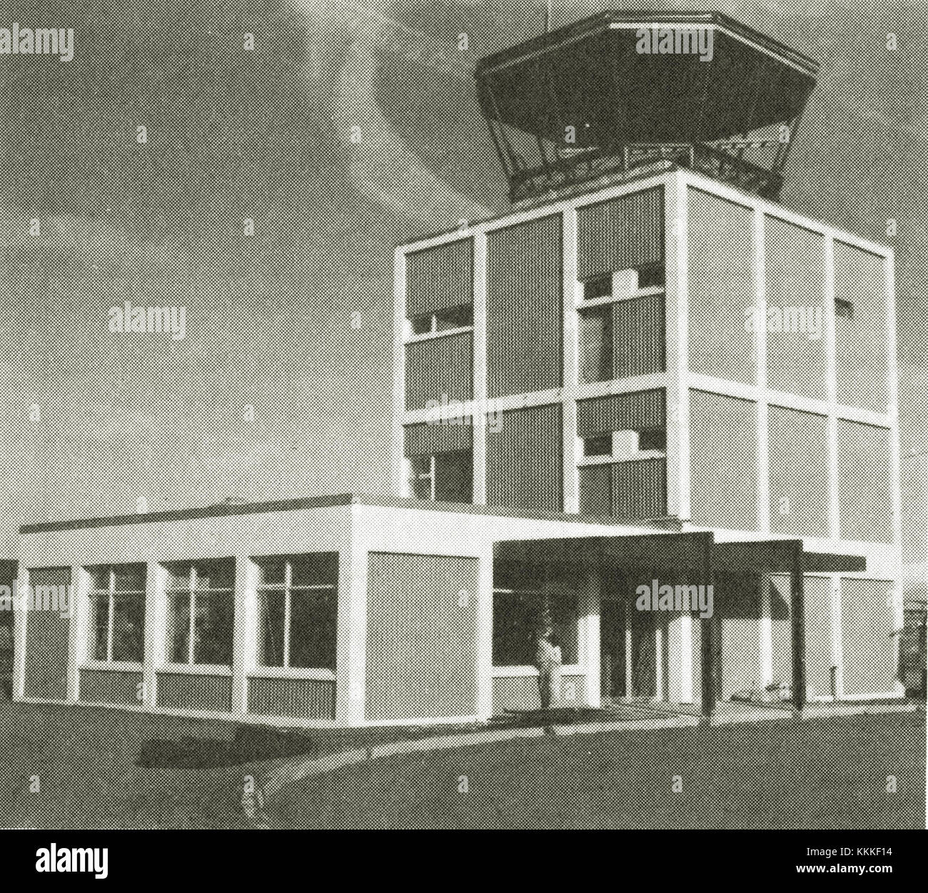 A photograph showing the Merrill Field tower in Alaska nearing its ...