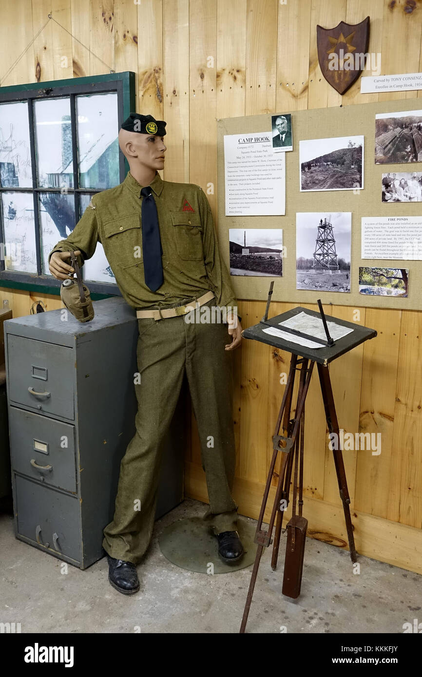 This image shows a Civilian Conservation Corps (CCC) uniform displayed ...