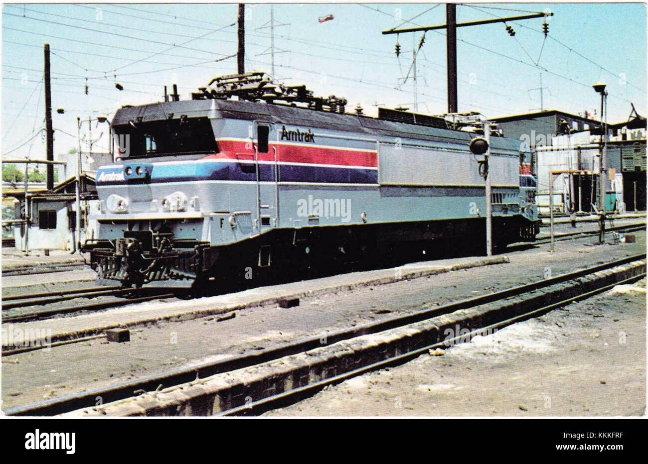 Amtrak X996 at Wilmington 1977 postcard Stock Photo - Alamy