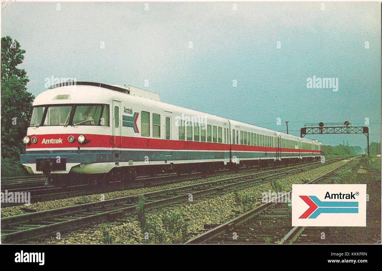 Amtrak Turboliner postcard, circa 1973 Stock Photo - Alamy