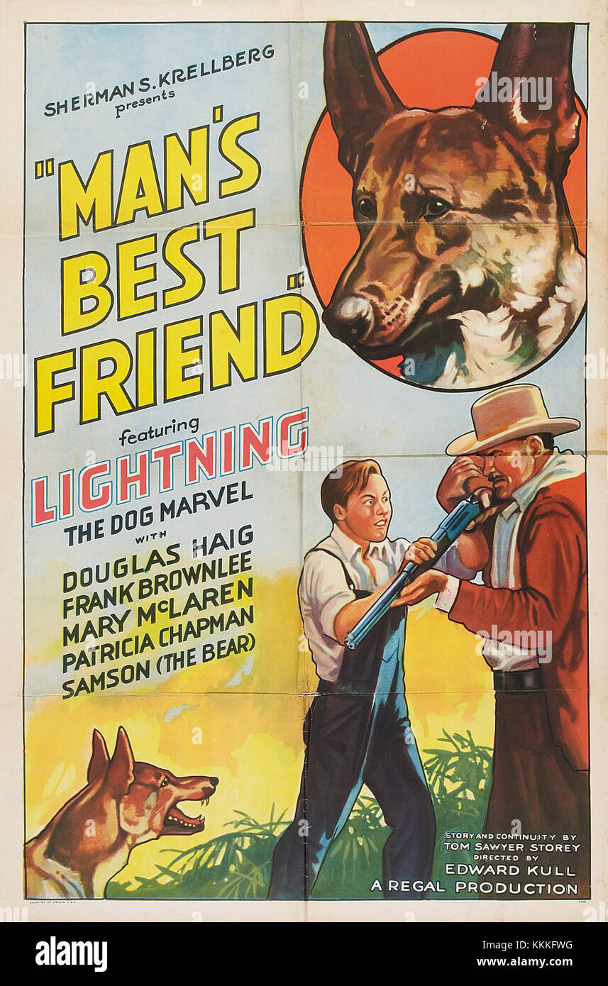This 1935 poster for 'Man’s Best Friend', a film from the 1930s ...