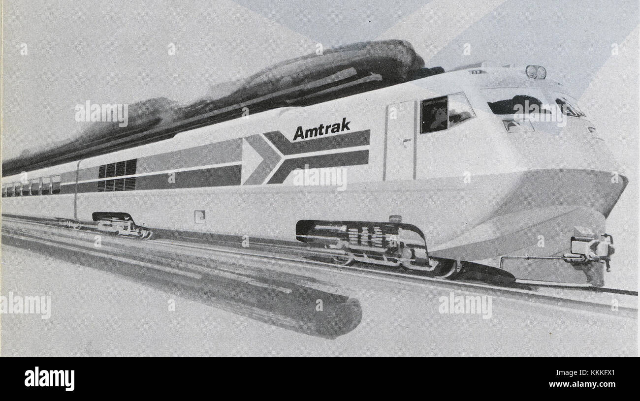 The Amtrak LRC (Light Rail Car) rendering from 1977 depicts a proposed ...