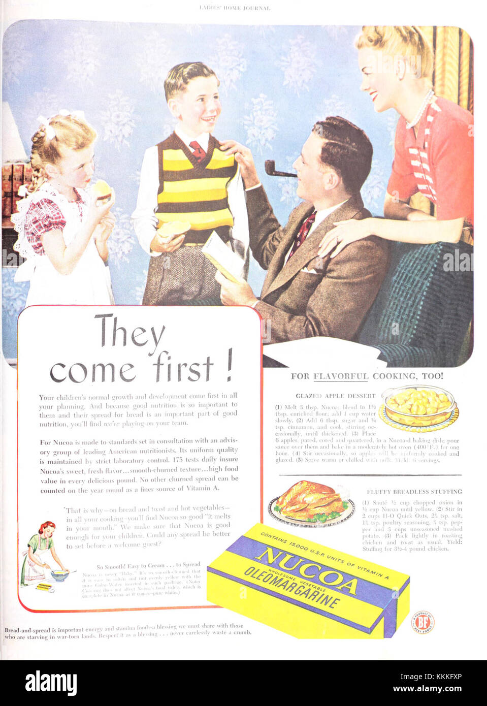 A cover of The Ladies' Home Journal from 1947, illustrating the fashion ...
