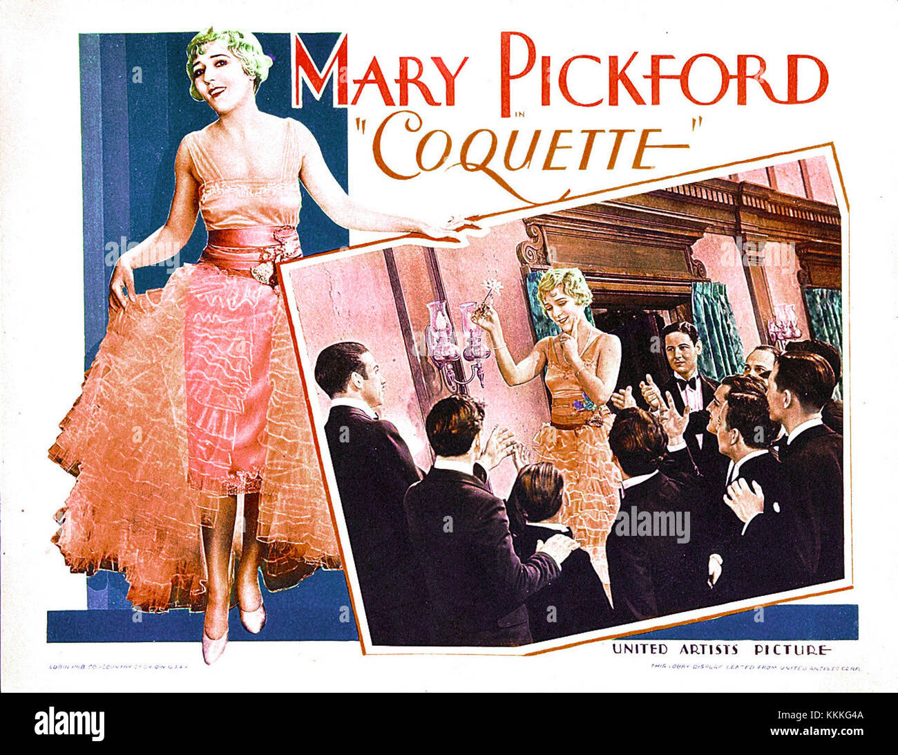 A lobby card for the 1929 film 'Coquette' featuring Mary Pickford, one ...
