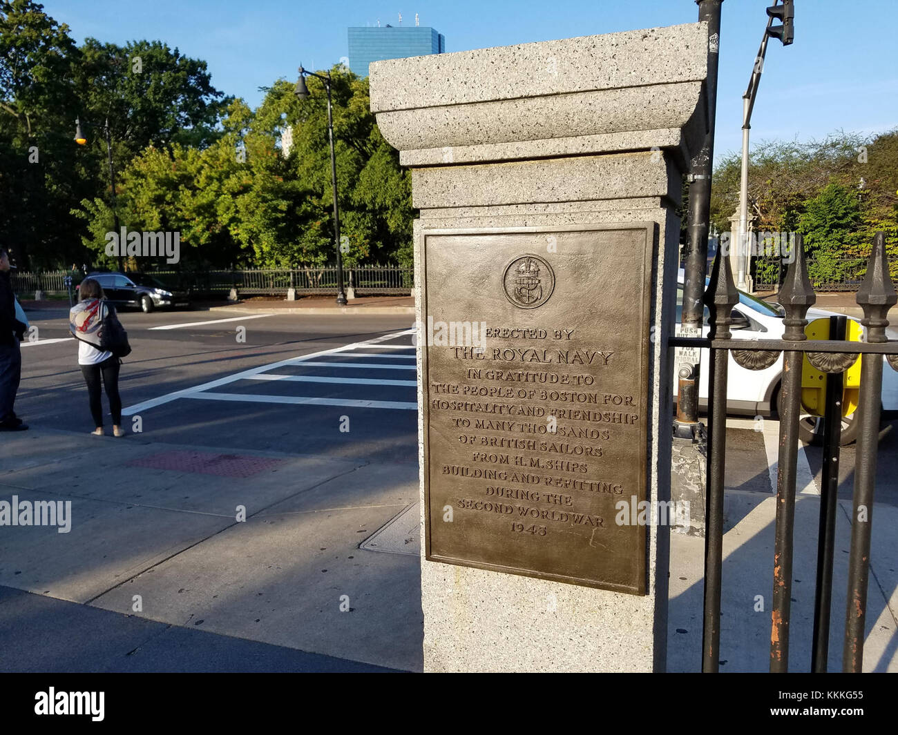 The Royal Navy Plaque on Boston Common commemorates the role of the ...