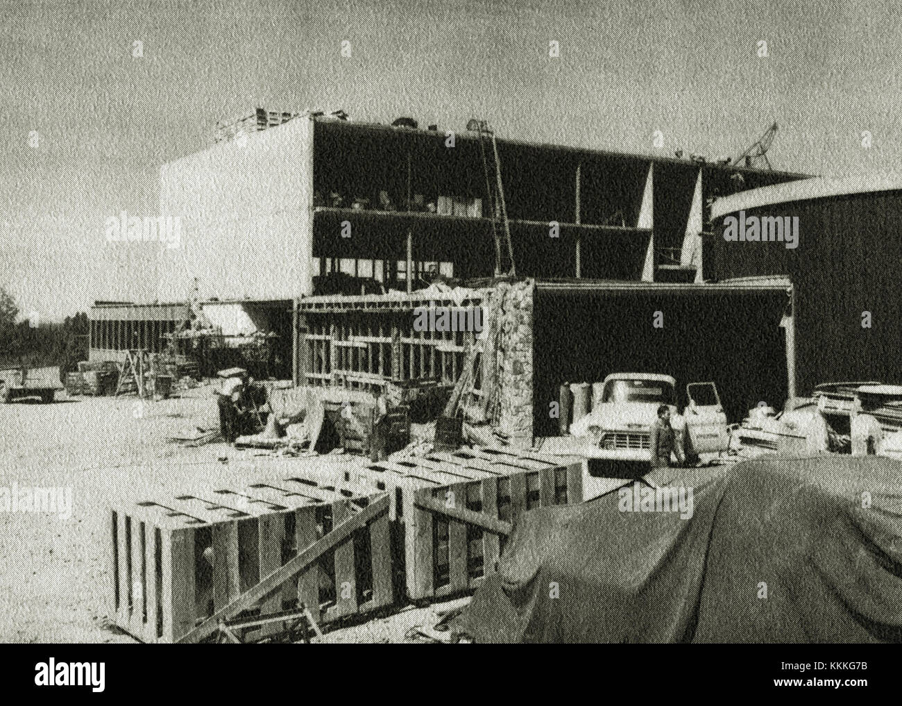 Grant Hall, under construction at Alaska Methodist University ...