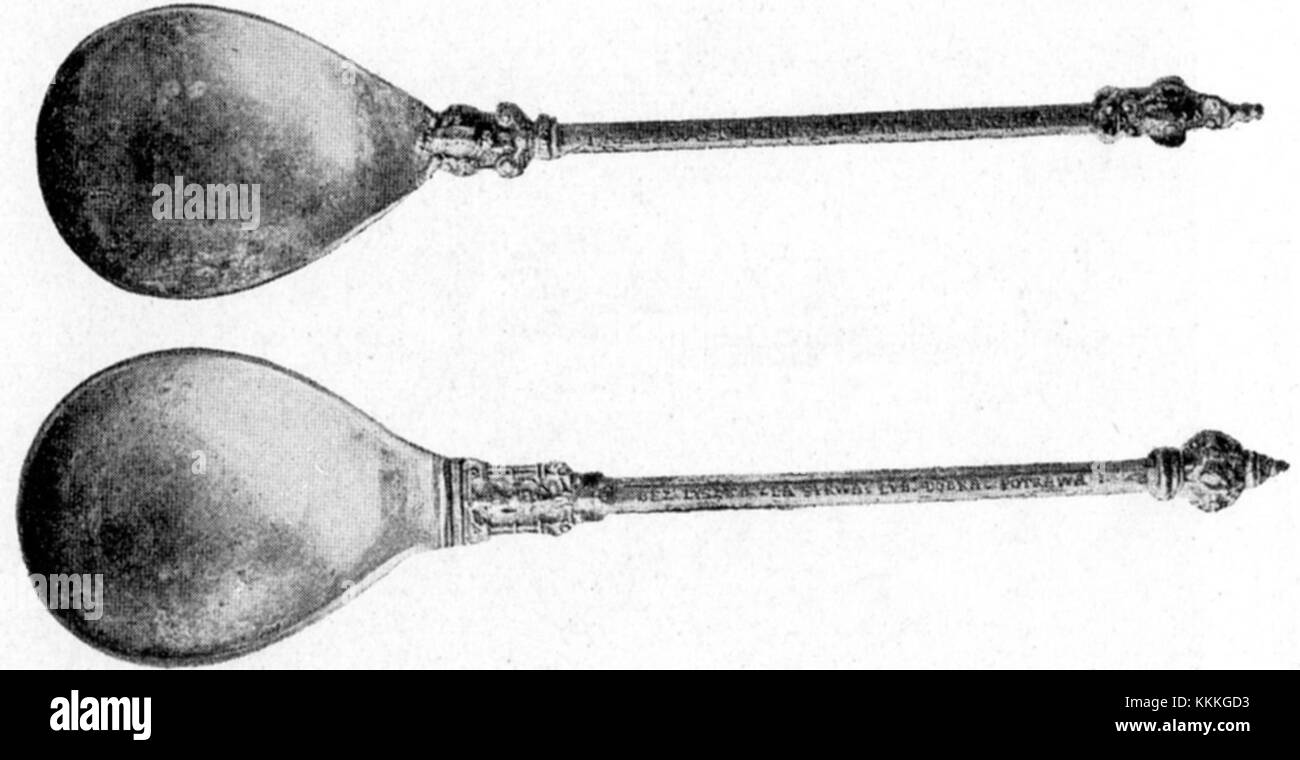 Photograph of traditional Polish wooden spoons, known as 'Łyżki polskie ...