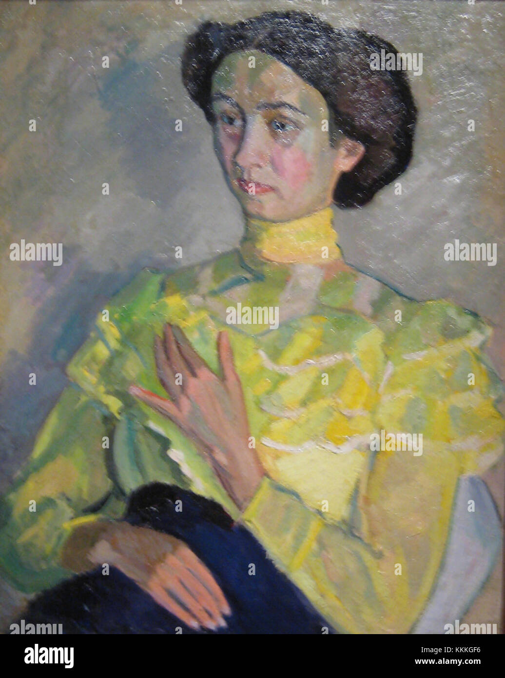 'Lady in Yellow' is an artwork created by R. Falk in 1910, currently ...