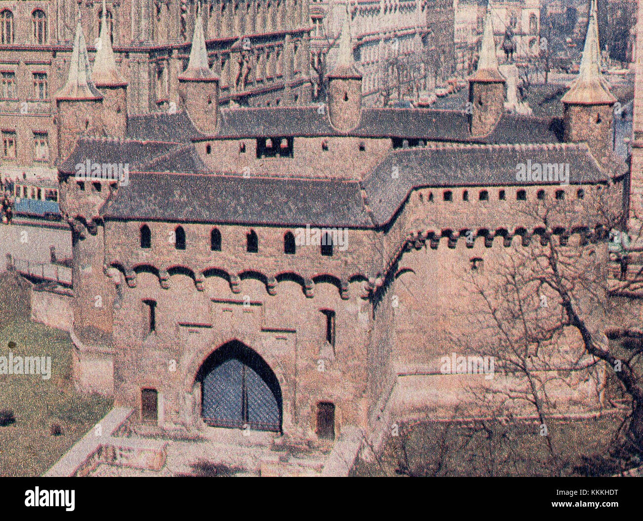 A photograph of the Barbakan in Krakow, Poland, taken in 1983. The ...