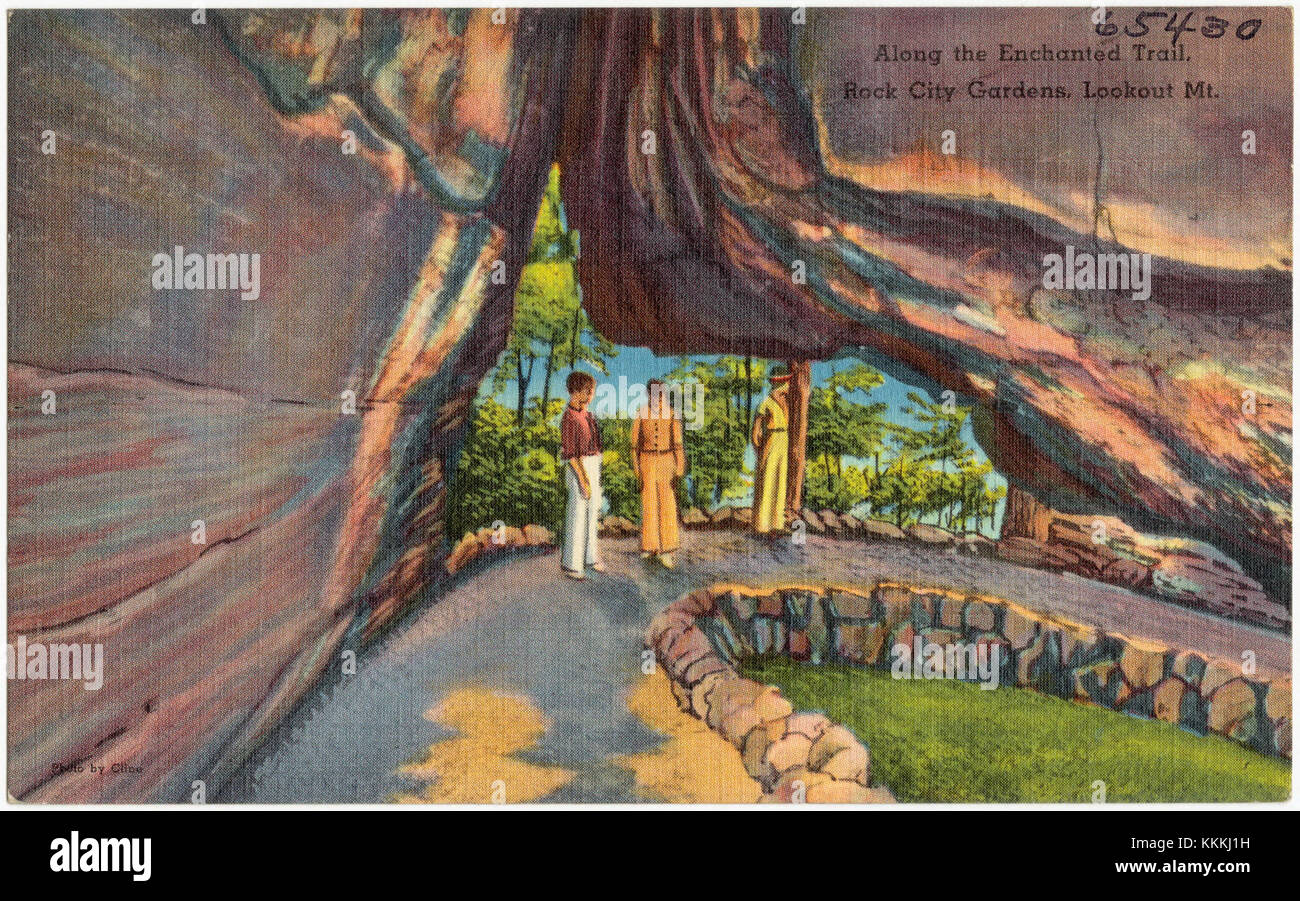 The Enchanted Trail in Rock City Gardens, located on Lookout Mountain ...