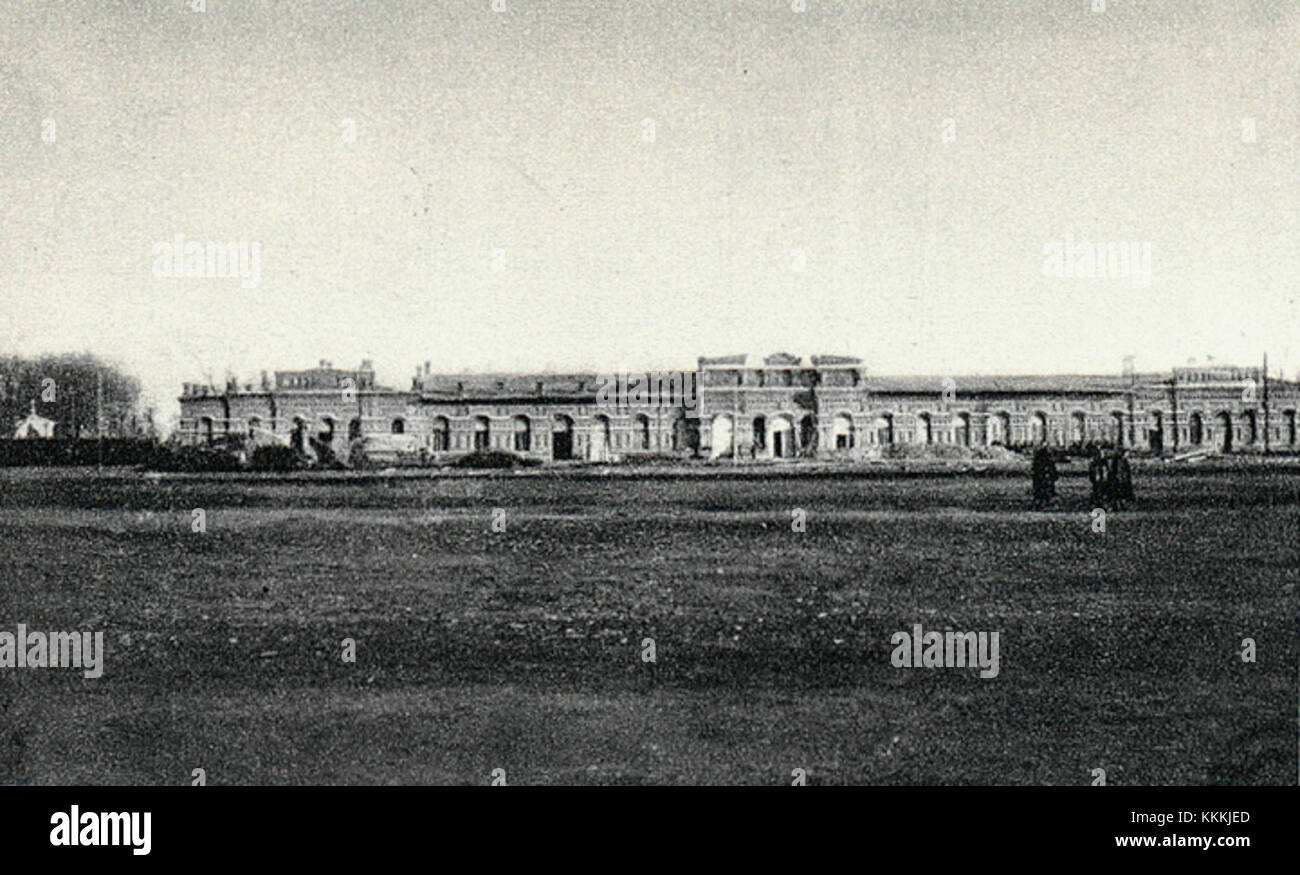 This historical image shows Baranowicze railway station in 1916 ...