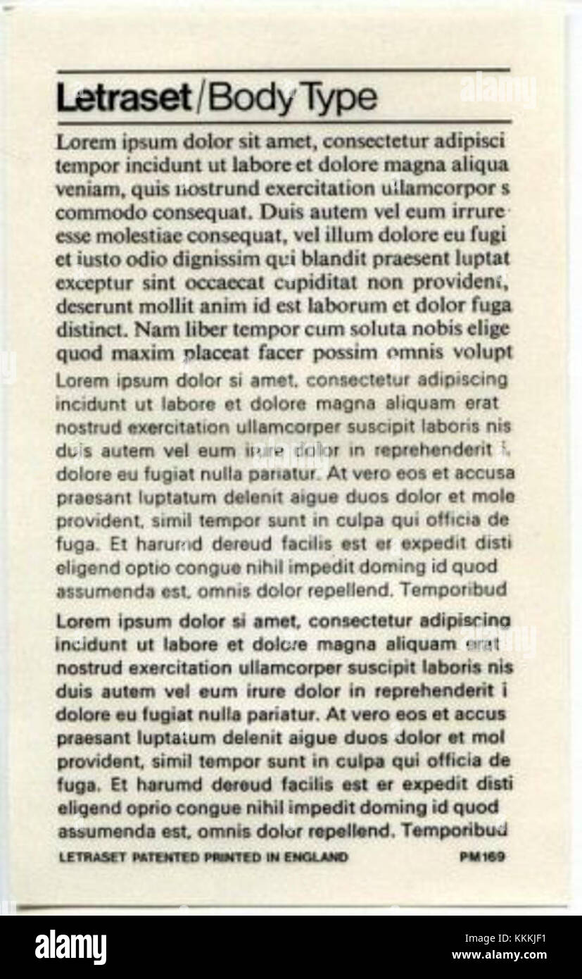 Letraset is a well-known brand of dry transfer lettering. 'Lorem Ipsum ...