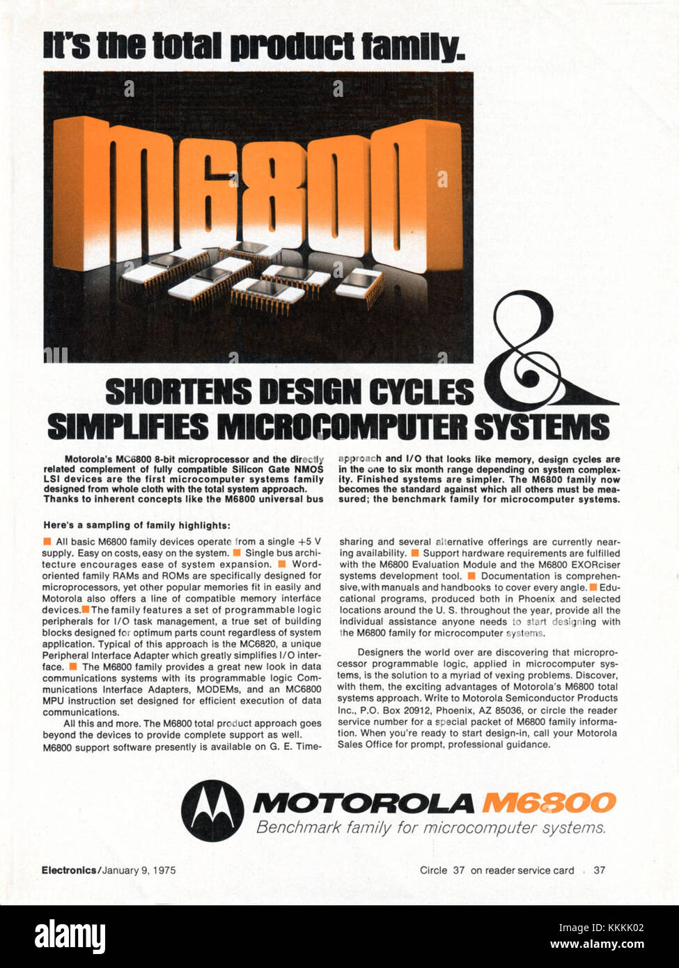 Motorola 6800 Total Product Family 1975 Stock Photo - Alamy